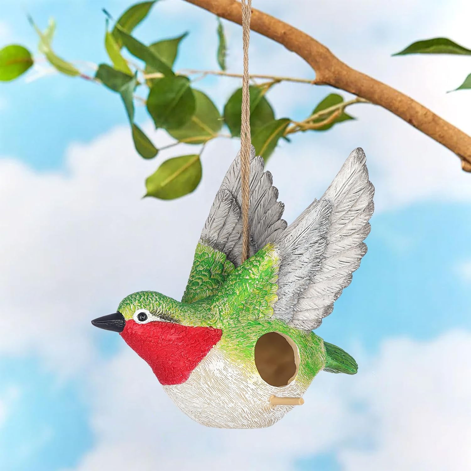 Bird House, Hanging Handcrafted Resin Outdoor Birdhouses for ...