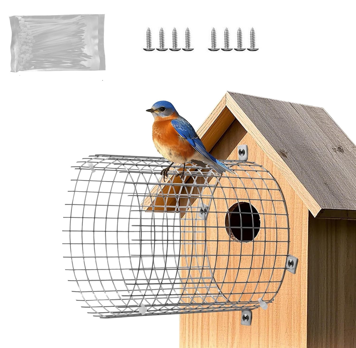 Bird House Hole Protector,Bexikou Metal Bluebird House Predator Guard ...