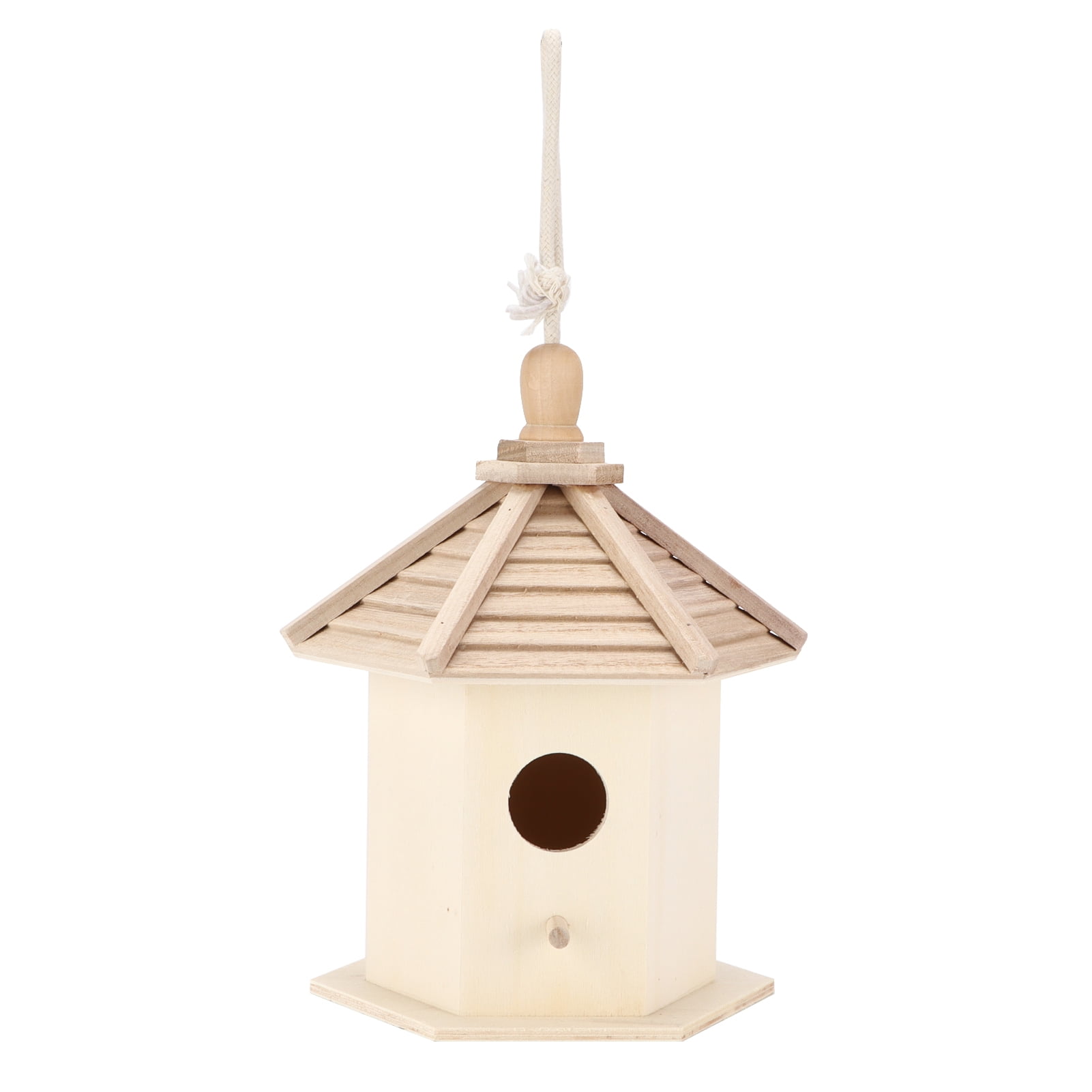 Bird House Outdoor Hanging Wooden Bird Pavilion Nests for Outdoor ...