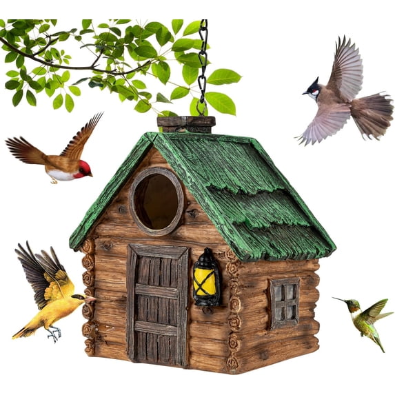 Bird House for Outside, Resin Bluebird Outdoors Finches, Cardinals and ...