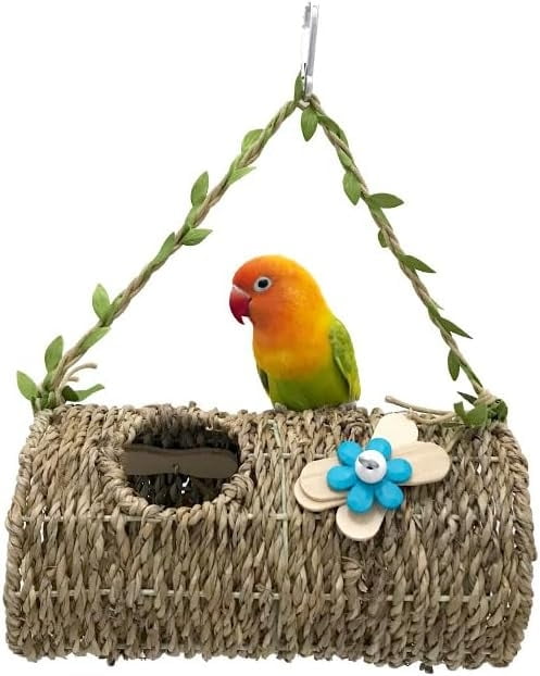 Bird House Tent with Hammock Swing, Parrot Tunnel Hideout, Pet Cage ...