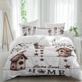 Bird Houses 4 Piece Duvet Cover Set Queen Size Sparrows Home Sweet ...