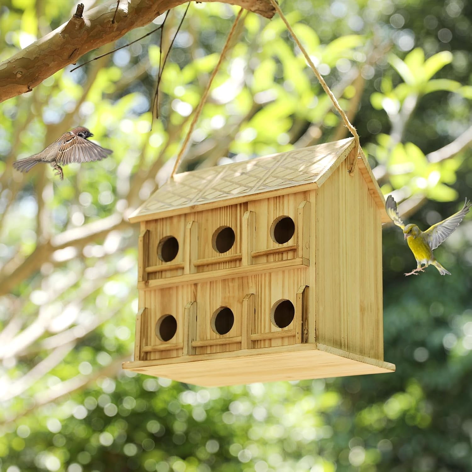Bird Houses for Outside,12 Hole Bird House Room for 12 Bird Families ...