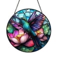 Bird Hummingbird Floral Stained Glass Style Suncatcher Panel ...