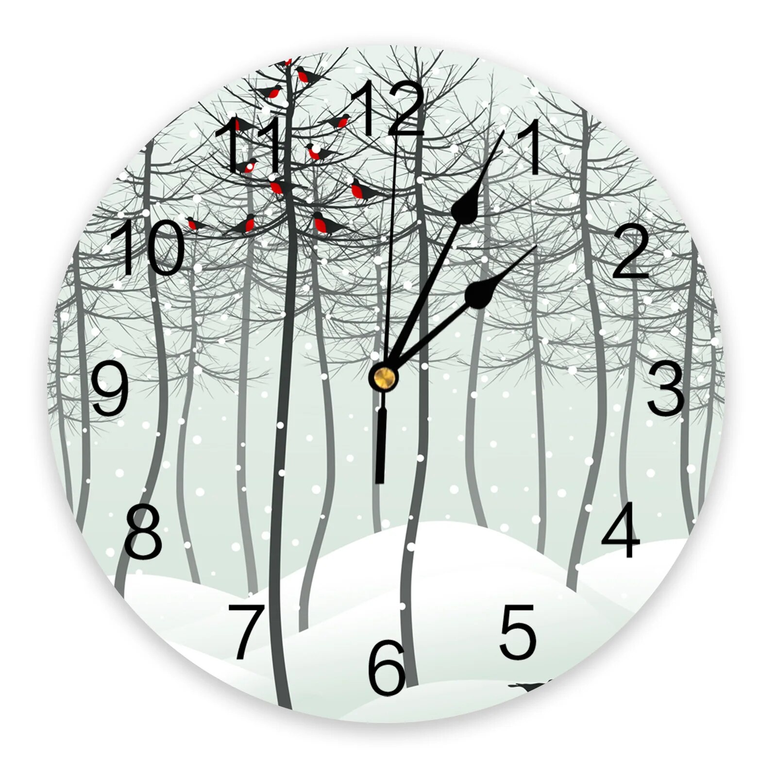 Bird In Wood Wall Clock Large Modern Kitchen Dinning Round Wall Clocks ...