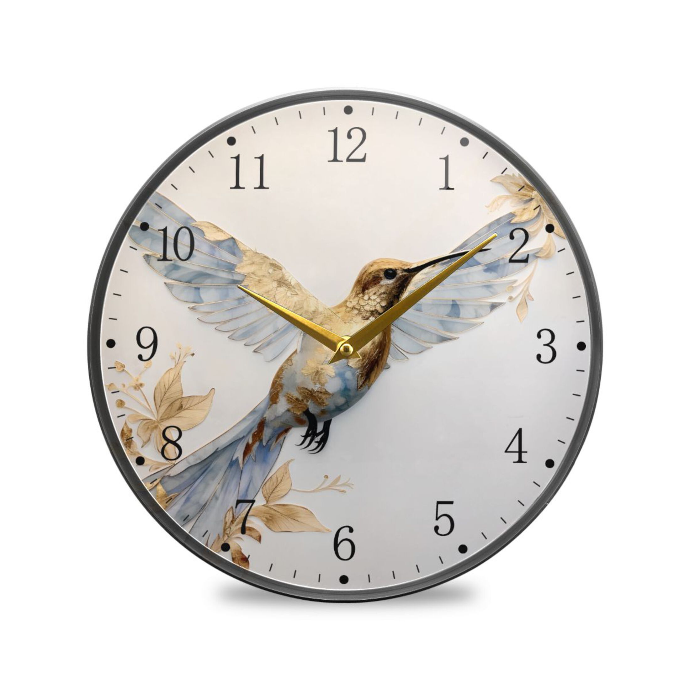 Bird Is Flying Acrylic Wall Clocks Quiet Round Clock Battery Operated ...