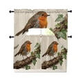 Bird Kitchen Curtains Set for Windows 3 Piece Cafe Curtains 24 Inch ...