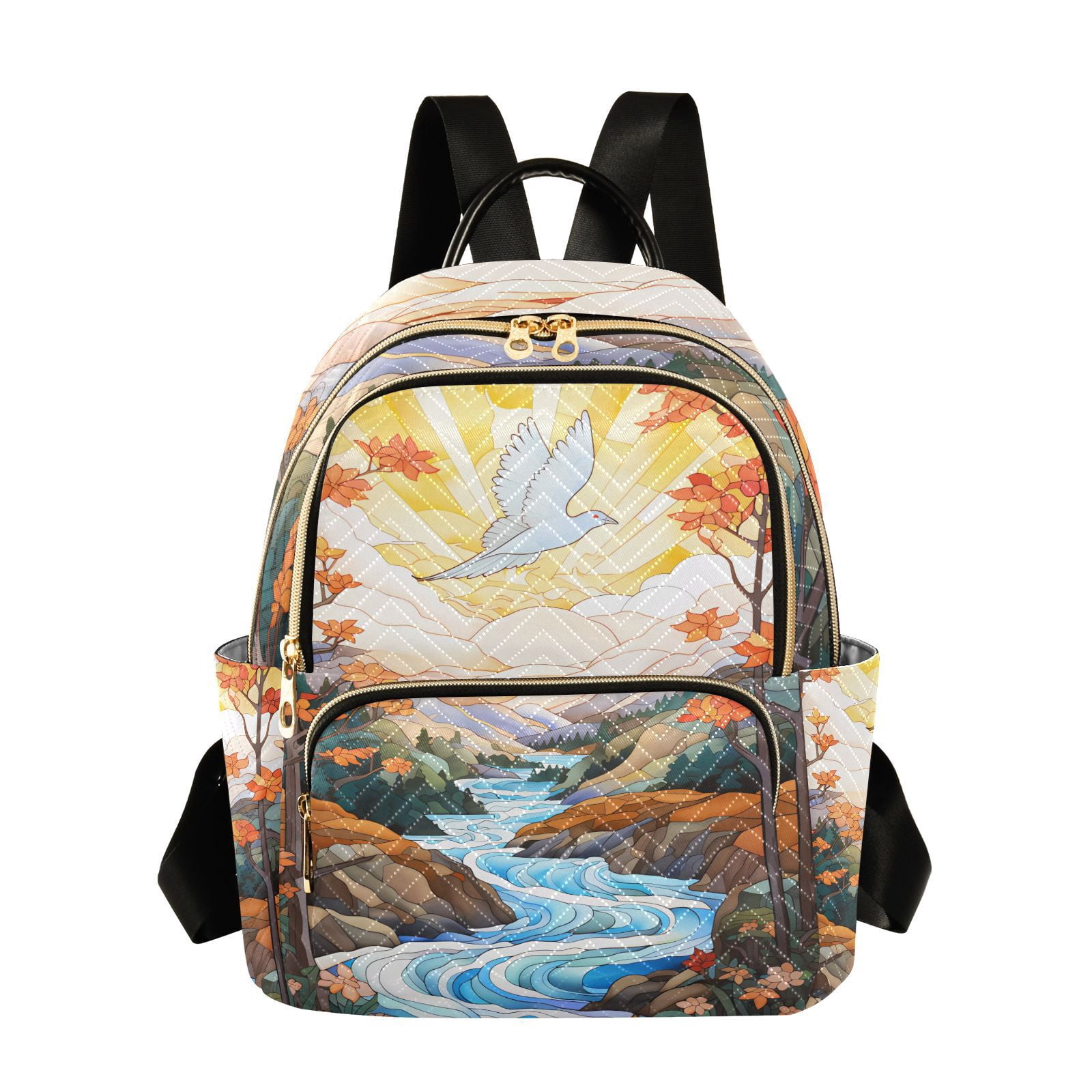 Bird Lake Trees Line Travel Laptop Backpack Casual Daypack Lightweight ...