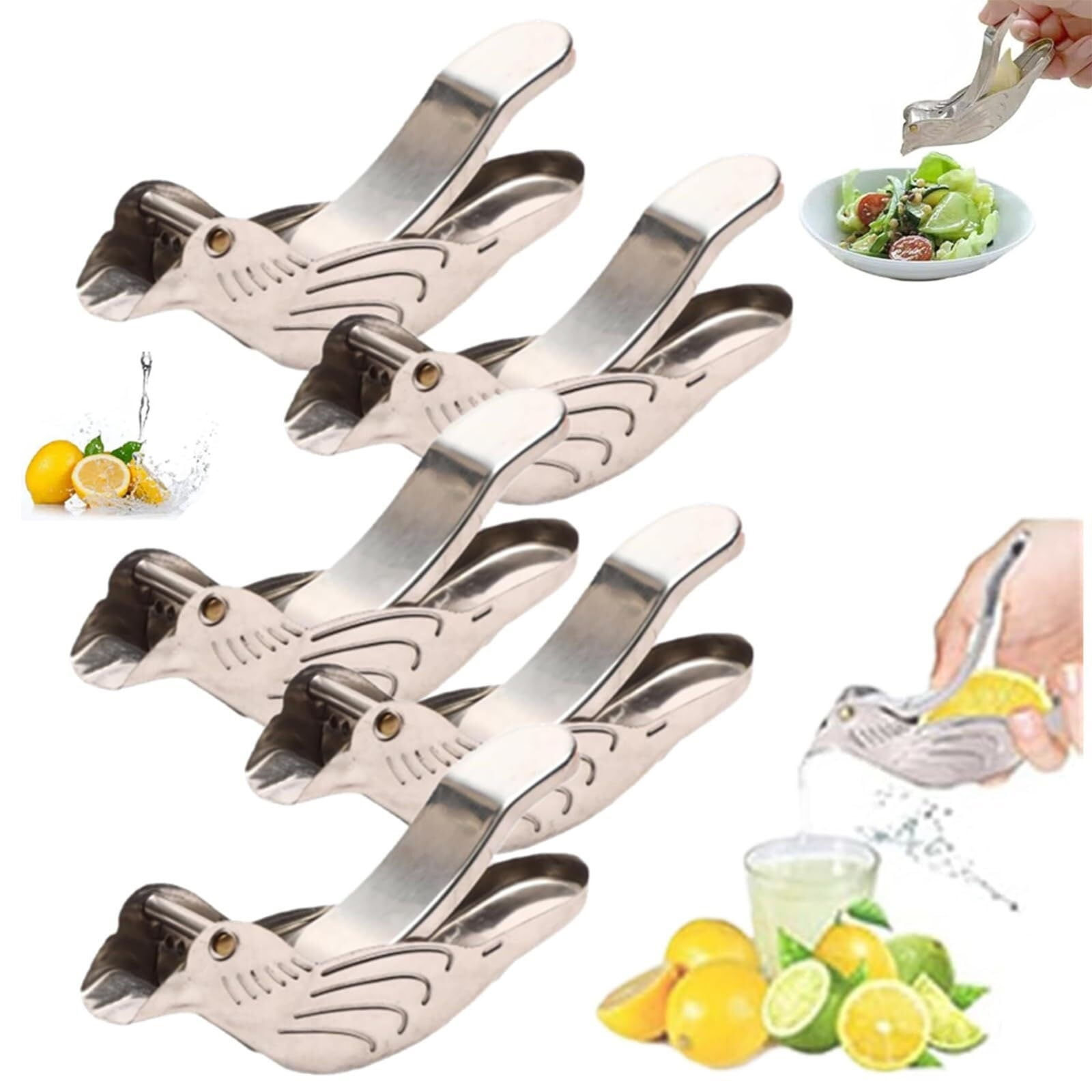 Bird Lemon Squeezer with Pour Spout, Stainless Steel Manual Citrus Juicer, Elegant Lime and ...