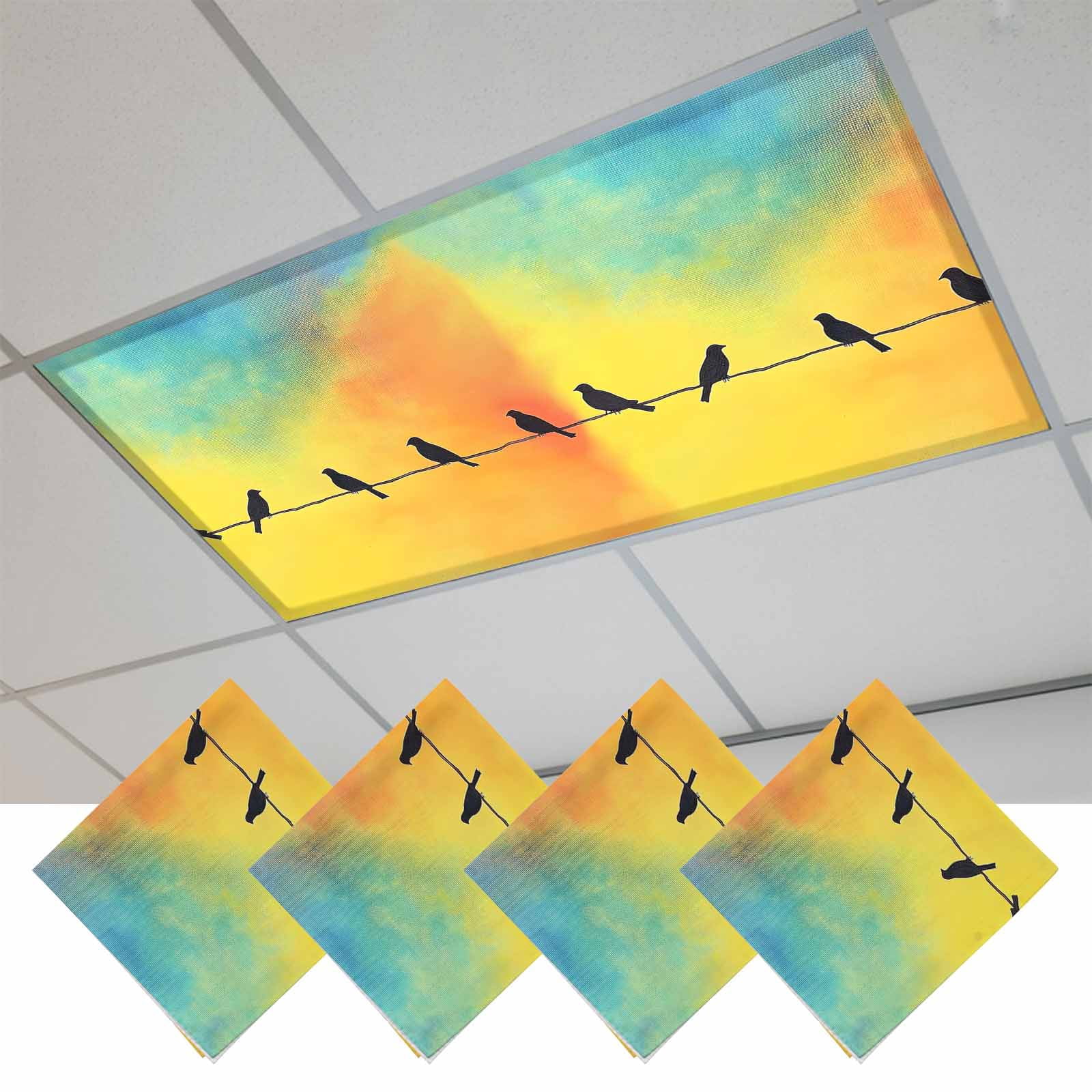 Bird Line Abstract Magnetic Fluorescent Light Covers for Ceiling Lights ...