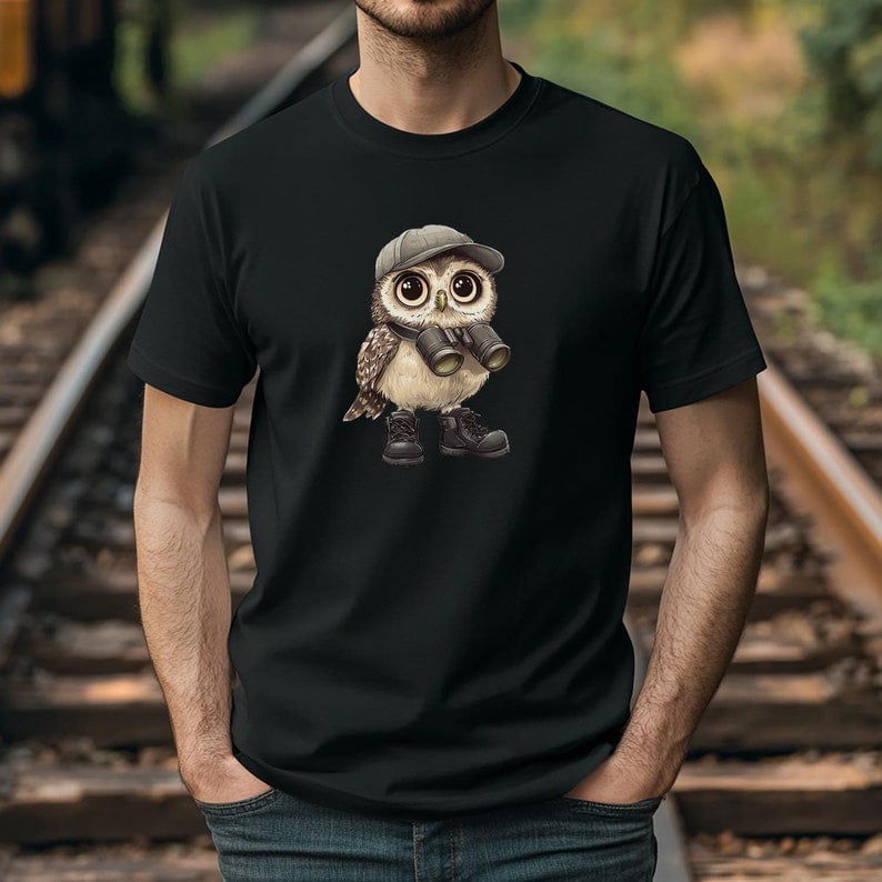 Bird Lover Men’s Tee Owl Graphic Nature Shirt Gift for Dad ...