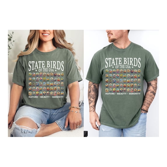 Bird Lover TShirt State Birds of USA Tee - Walmart.com