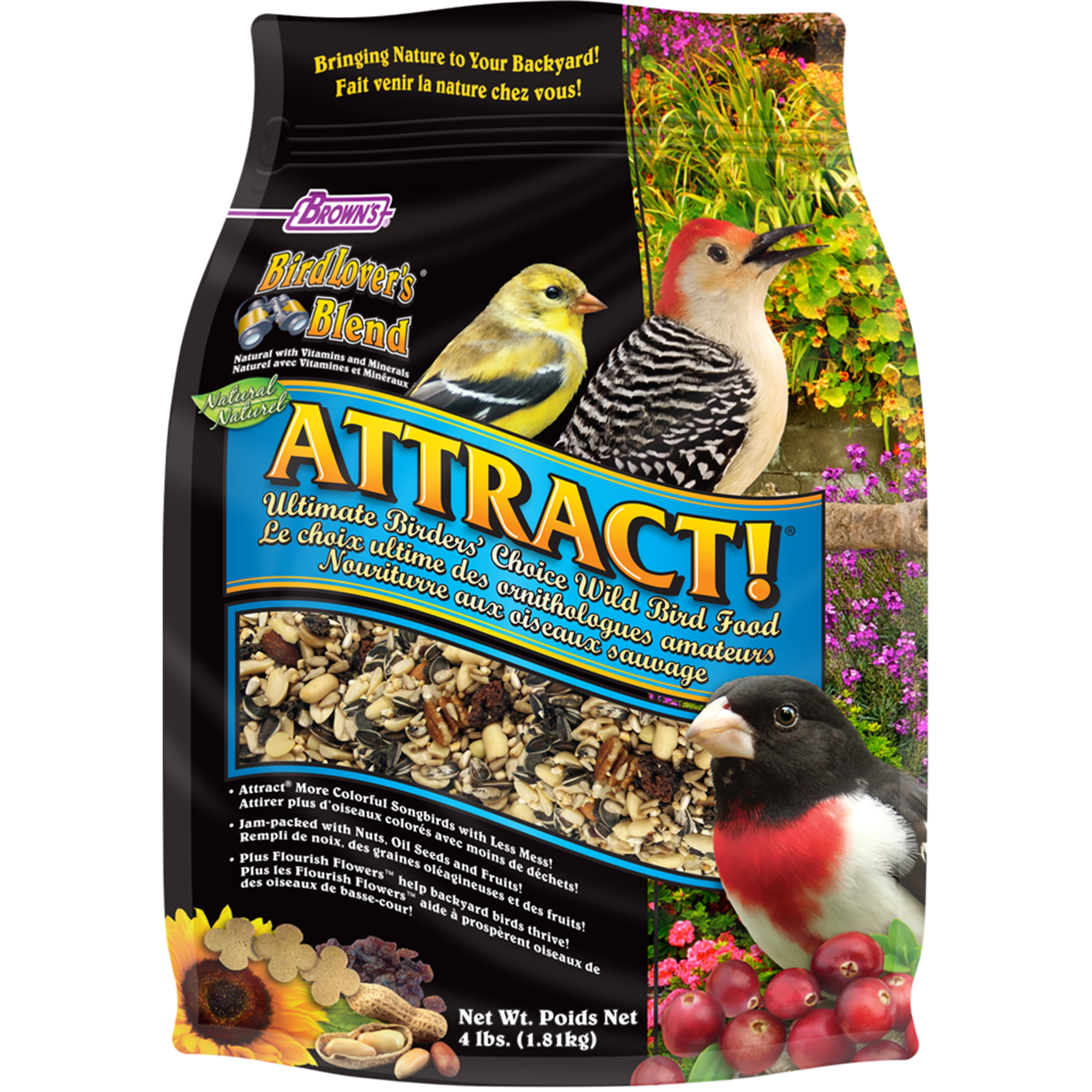 Bird Lover's Blend Attract! Ultimate Birders' Choice Wild Bird Food, 4 ...