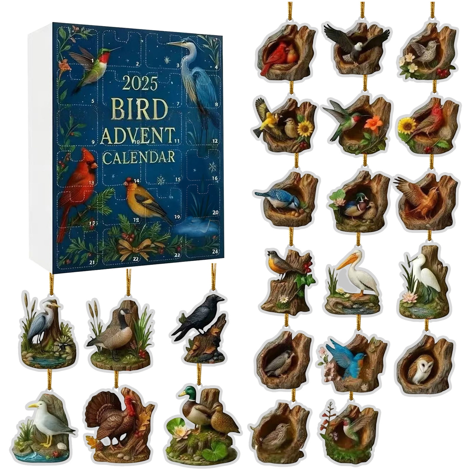 Bird Lovers Advent Calendar 2025, 24 Days Christmas Countdown with 24 ...