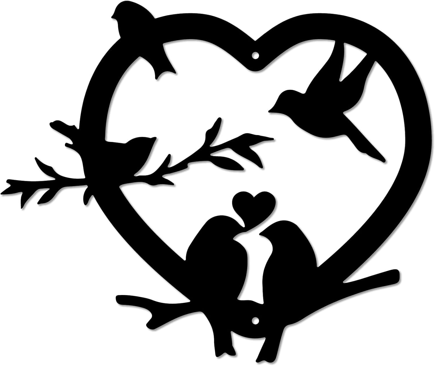 Bird Metal Wall Decor Birds on Branch Wall Art Rustic Black Wall ...