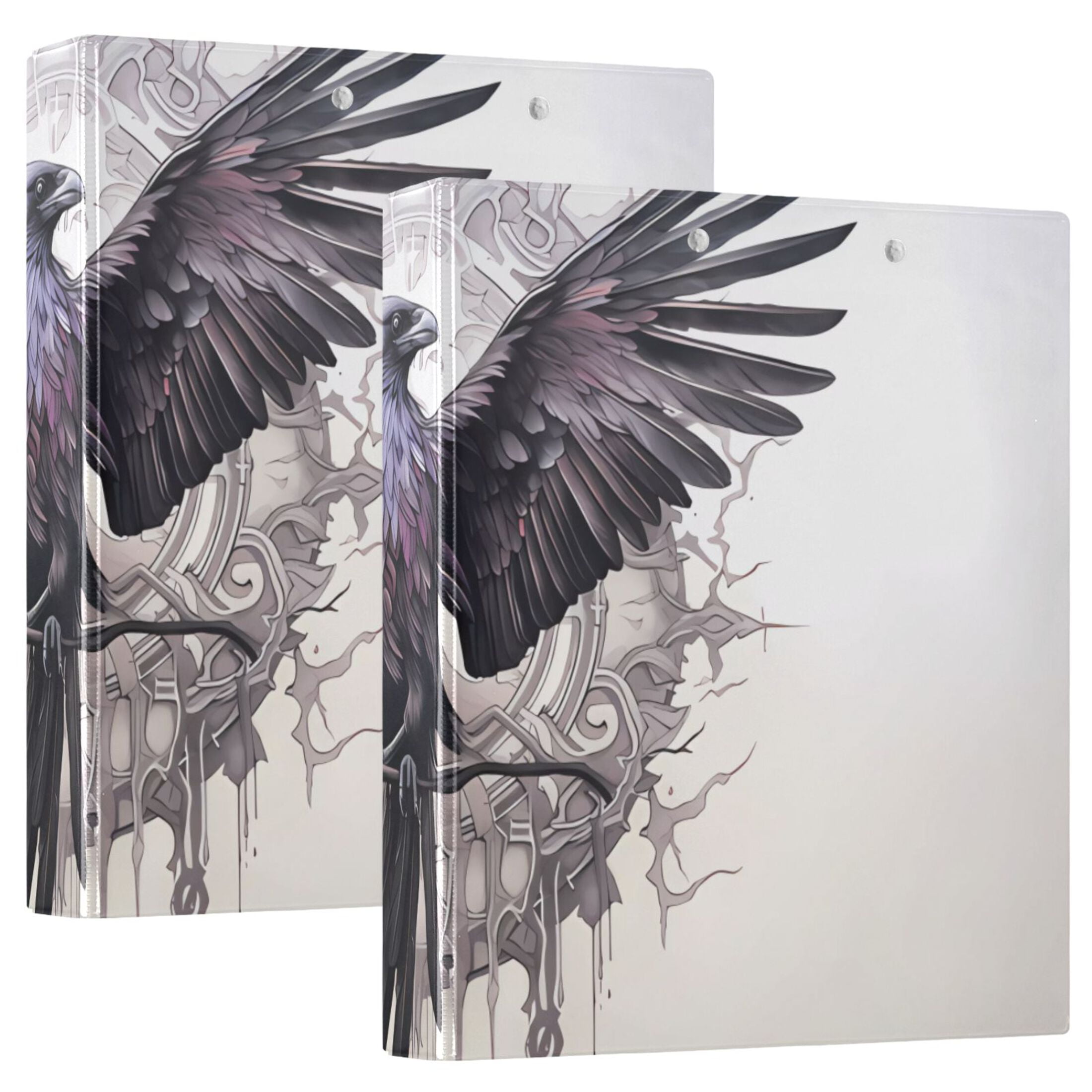 Bird Mirror 3 Ring Binders 1.5 inch Hardcover File Folders with Interior Pockets A4 Size ...