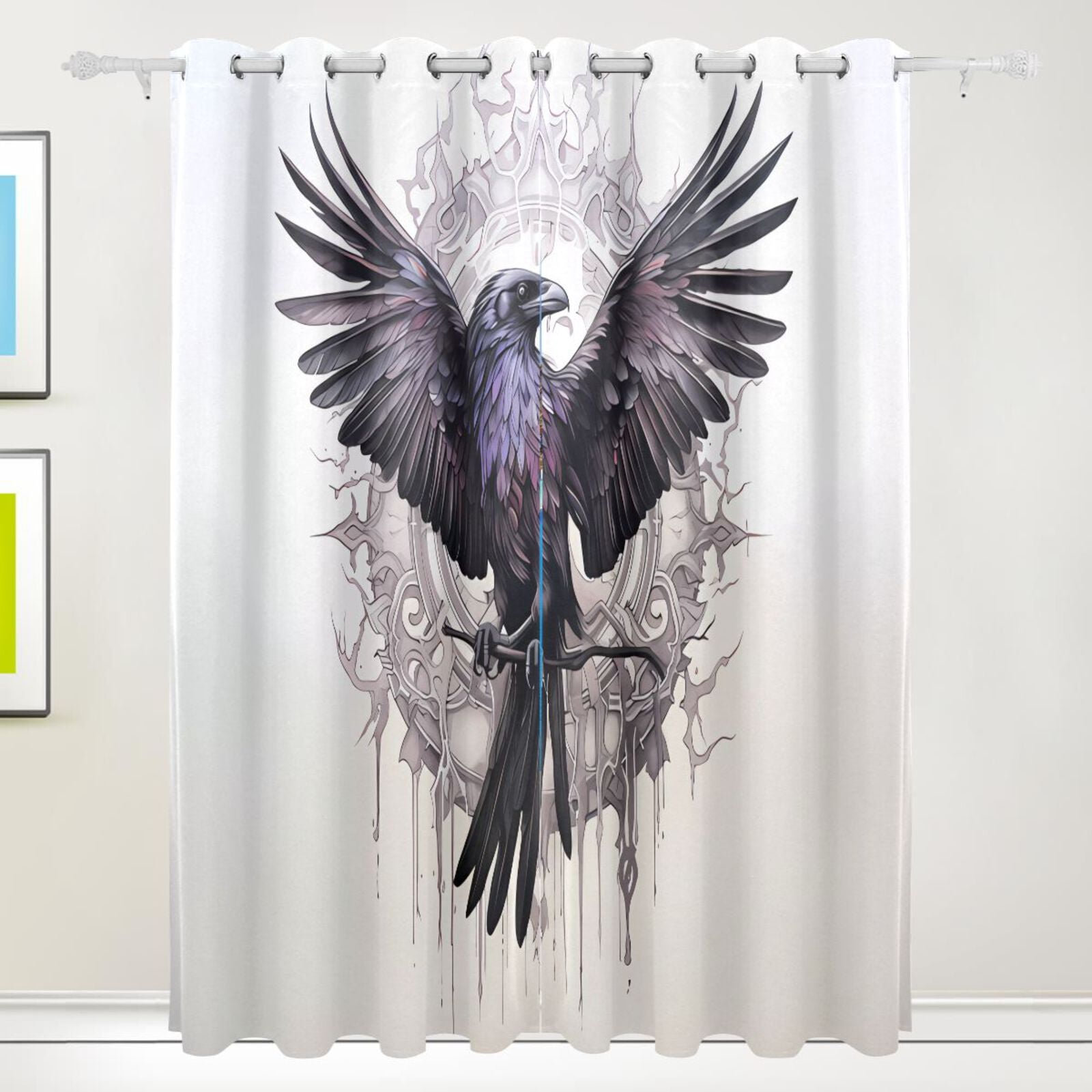 Bird Mirror Black Out Curtains 72 Inch Length Curtains for Sliding ...