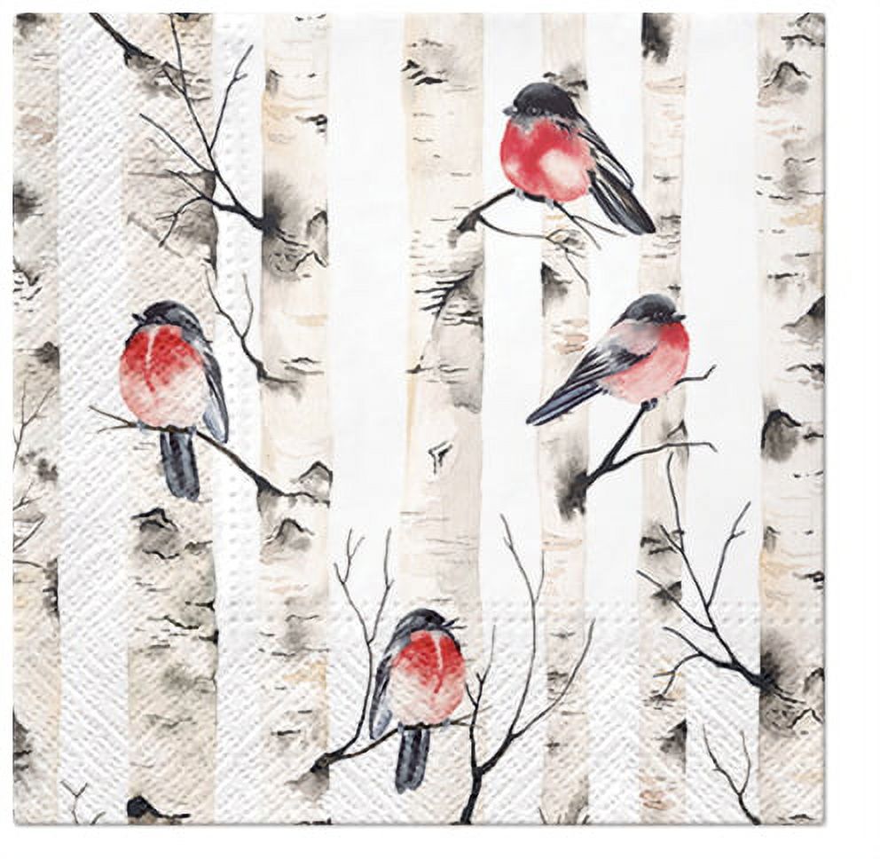 Bird Napkins BIRCH TREES 40pcs Lunch Napkins, Bird Paper Napkins ...