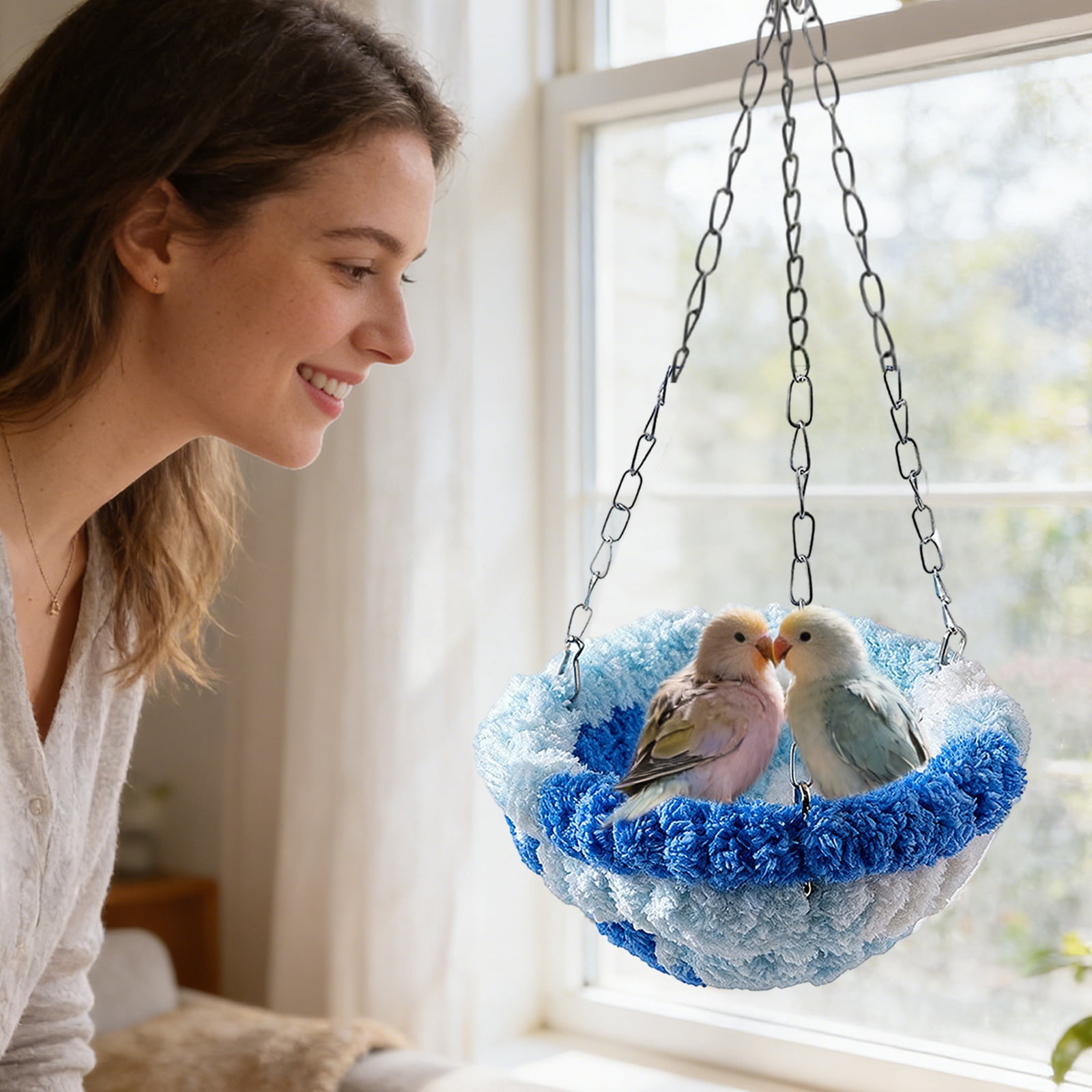 Bird Nest Bed Parrot Hanging Swing Hammock Bird Cage House for Budgies ...