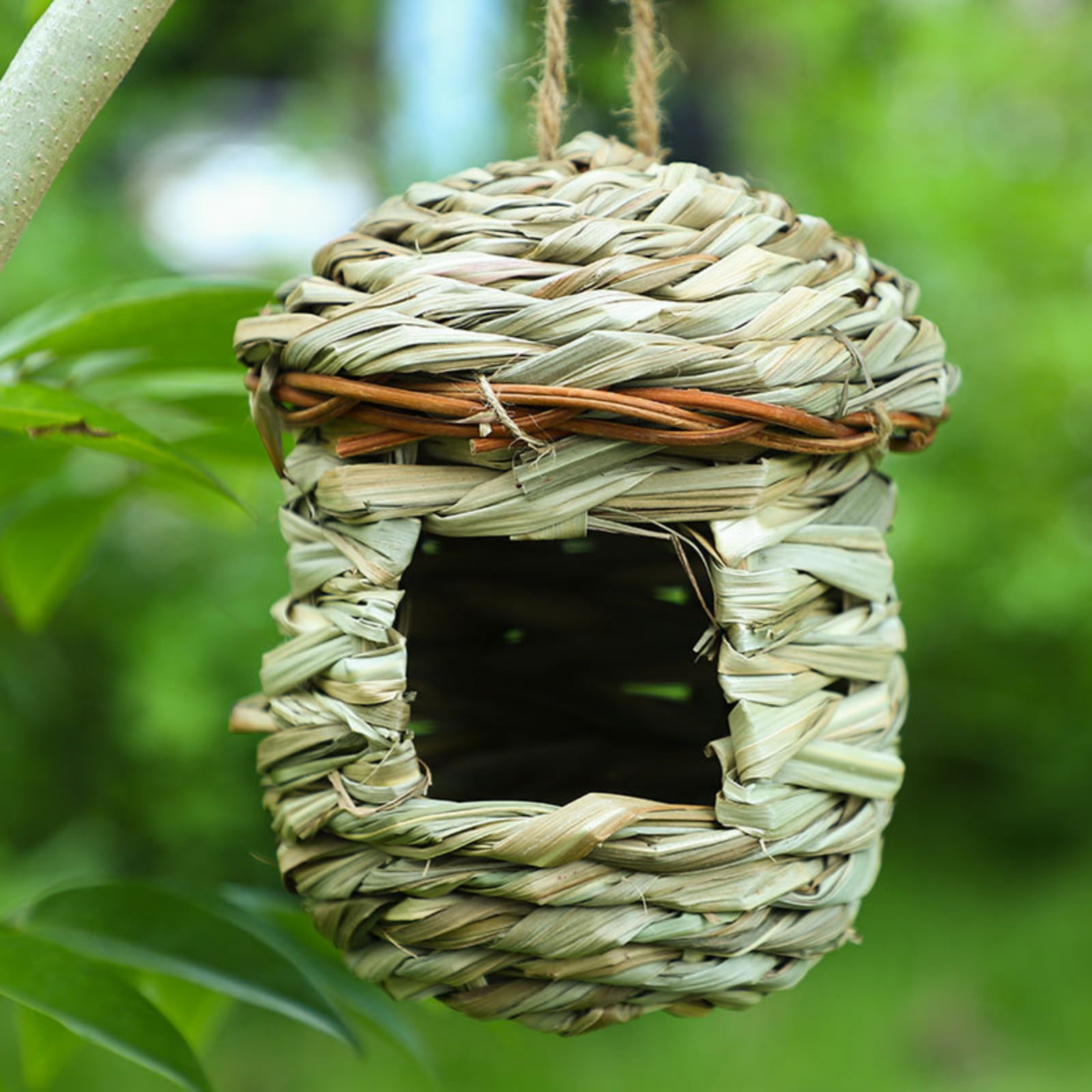 Bird Nest Bird Cage Natural Grass Bird House Outdoor Decorative Weaved ...
