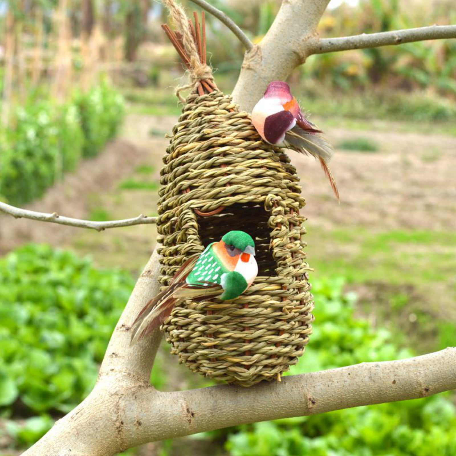 Bird Nest Bird Cage Outdoor Hanging Bird Cage, Natural Handmade Bird's ...