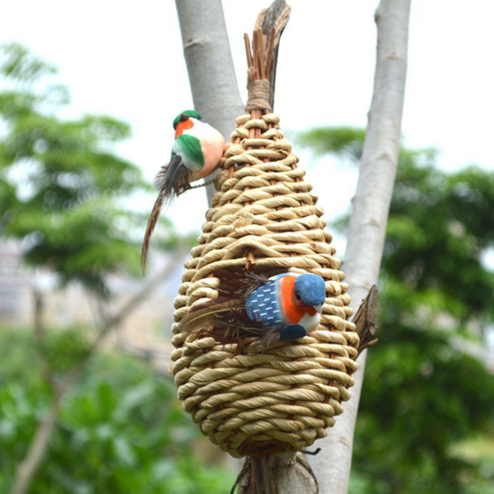 Bird Nest Bird Cage Outdoor Hanging Bird Cage, Natural Handmade Bird's ...