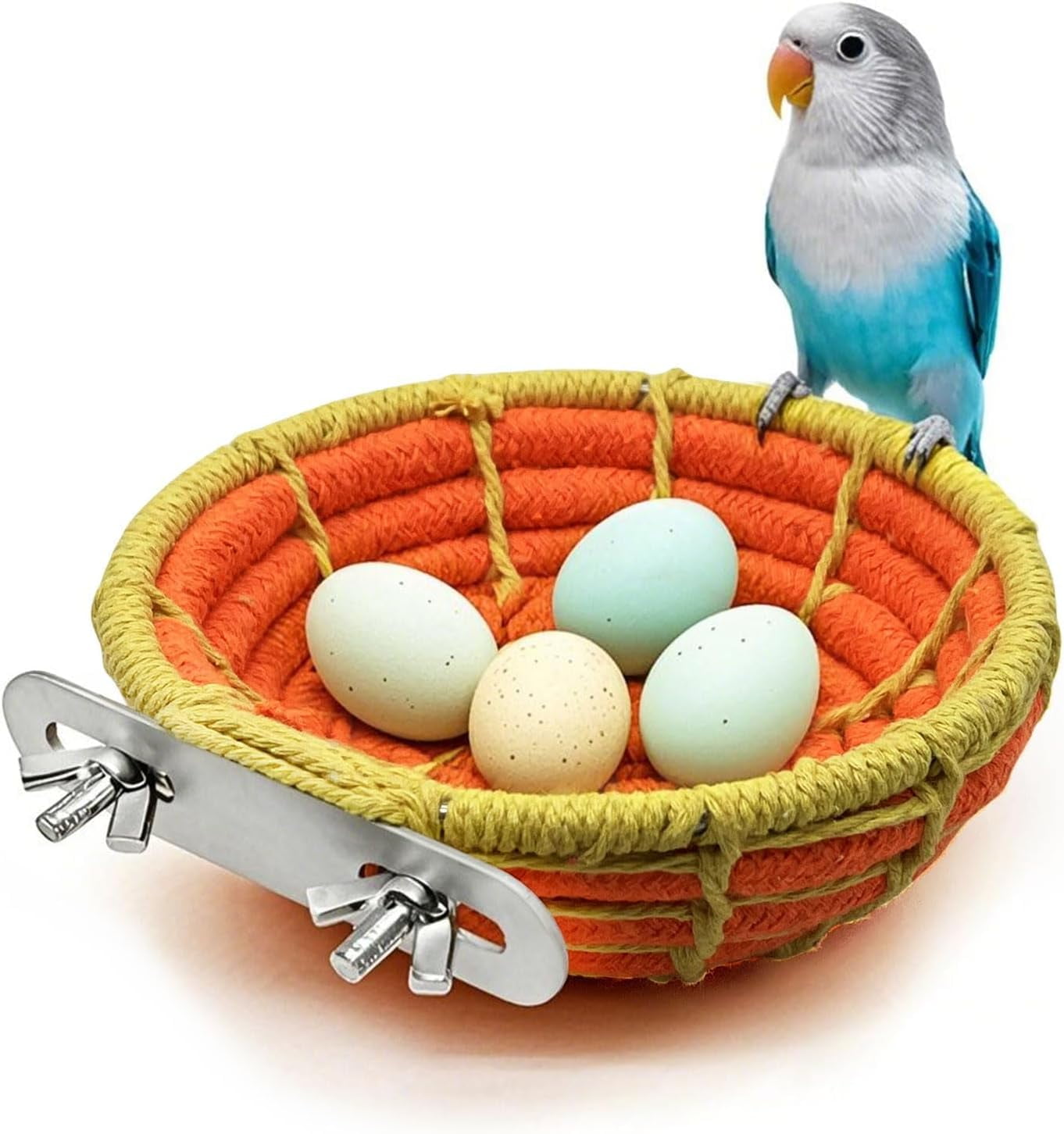 Bird Nest for Cage,Parrot Breeding Nest,Handwoven Cotton Rope Parakeet ...