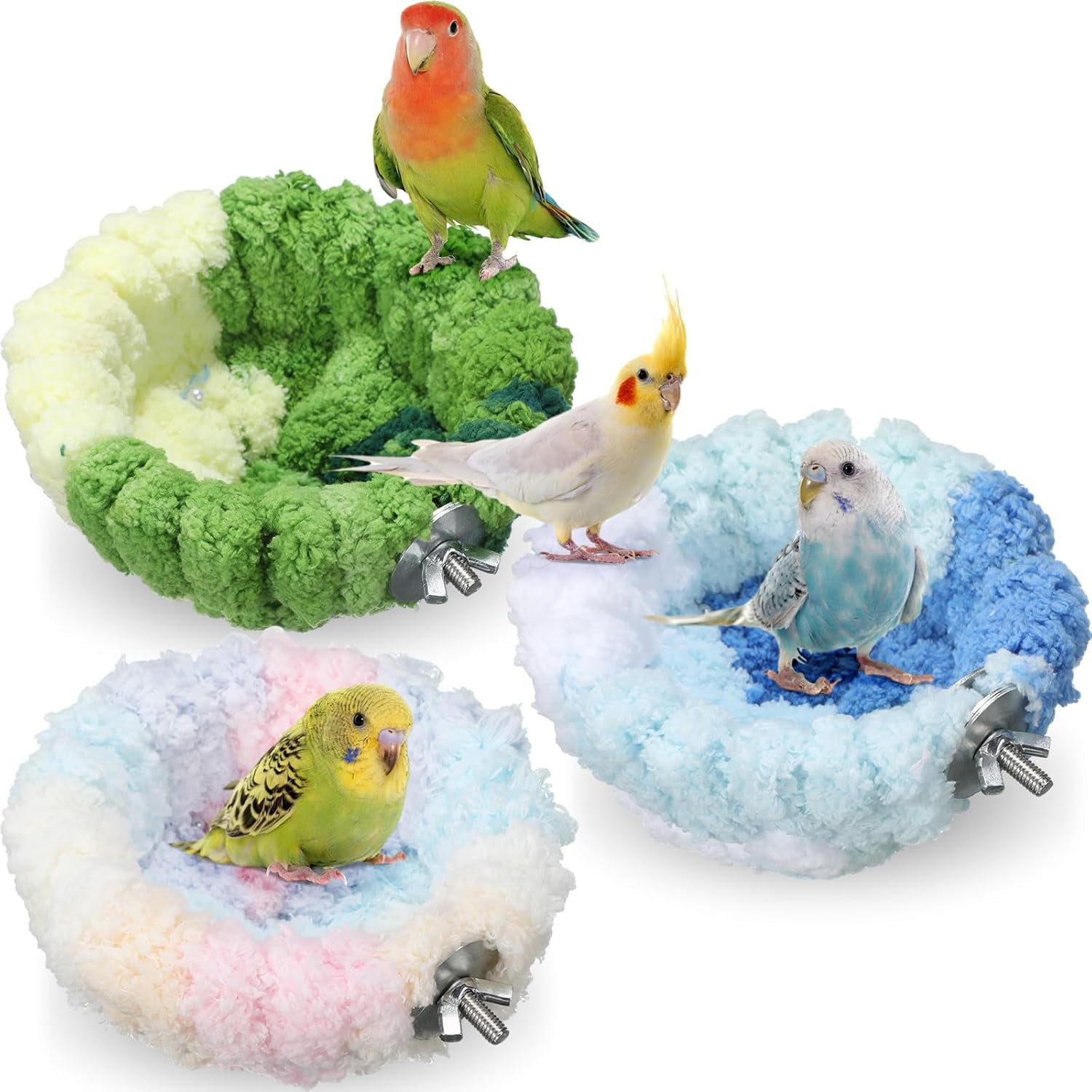 Bird Nest for Cage Plush Hanging Bird Bed for Parakeet Breeding Bird ...