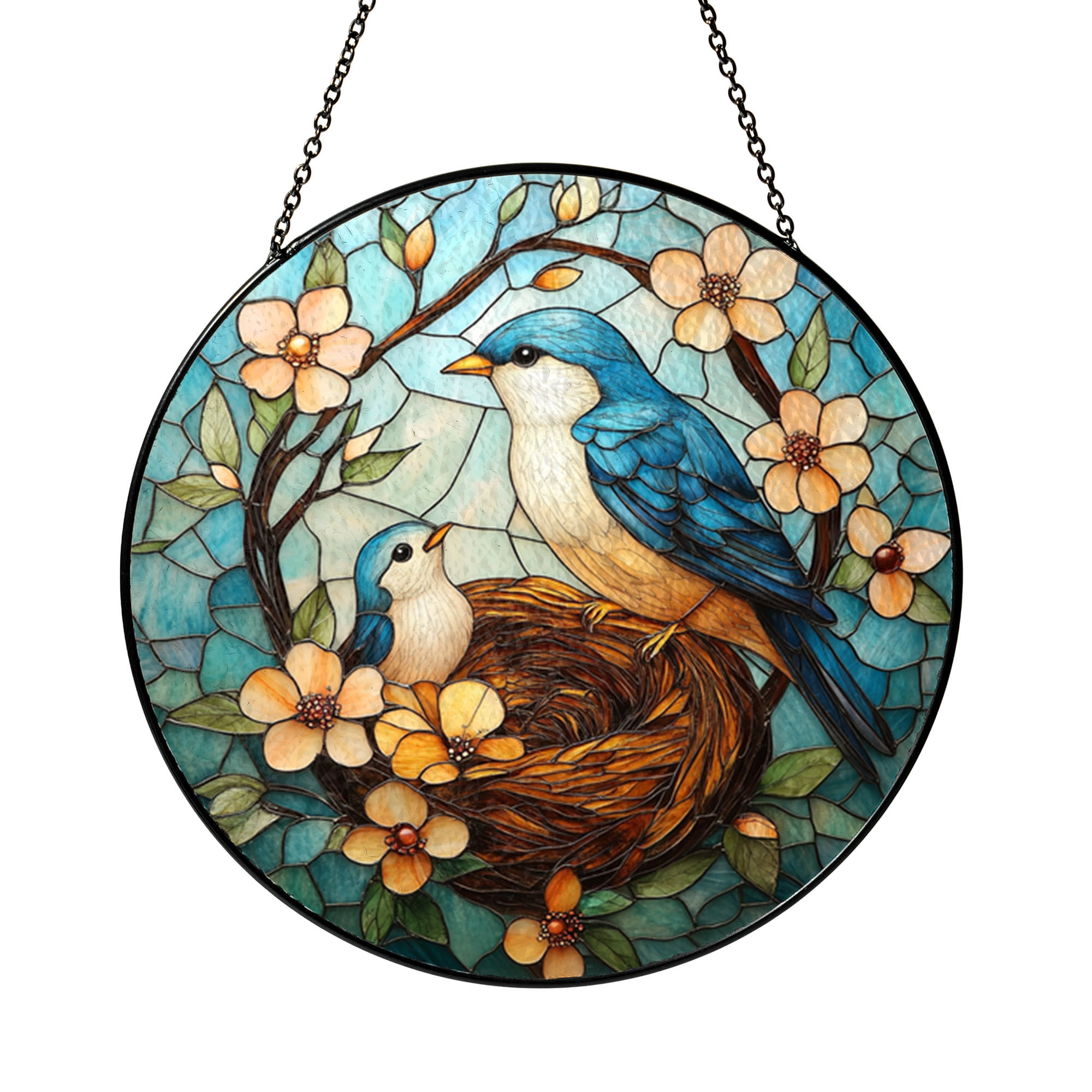 Bird Nest Floral Scene Suncatcher – Nature Window Decor - Walmart.com