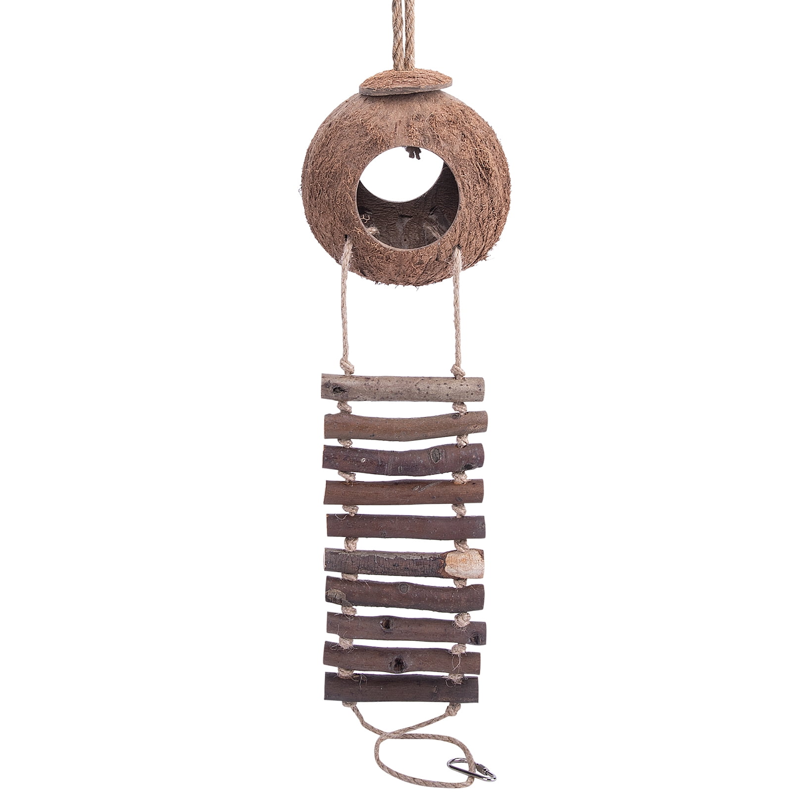 Bird Nest, Natural Coconut Shell with Ladder, House Hut Cage House ...