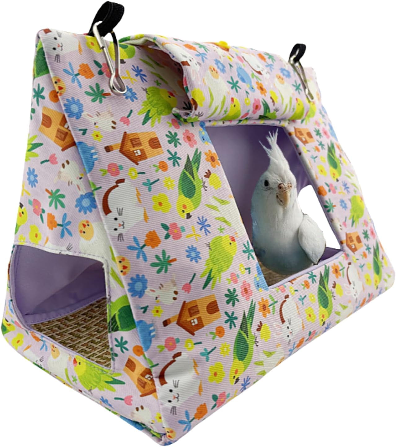 Bird Nest Snuggle Hut with Curtain, Parrot Birds Nest Hut Hammock Tent ...