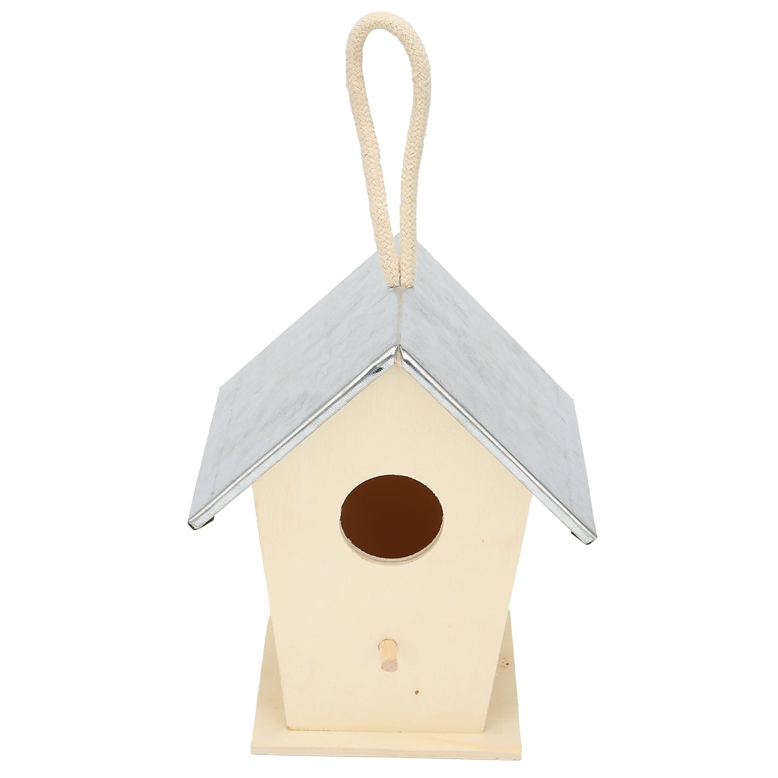 Bird Nesting Box, Birdhouse Pole Or Flush Mount. Weathered Stain For ...