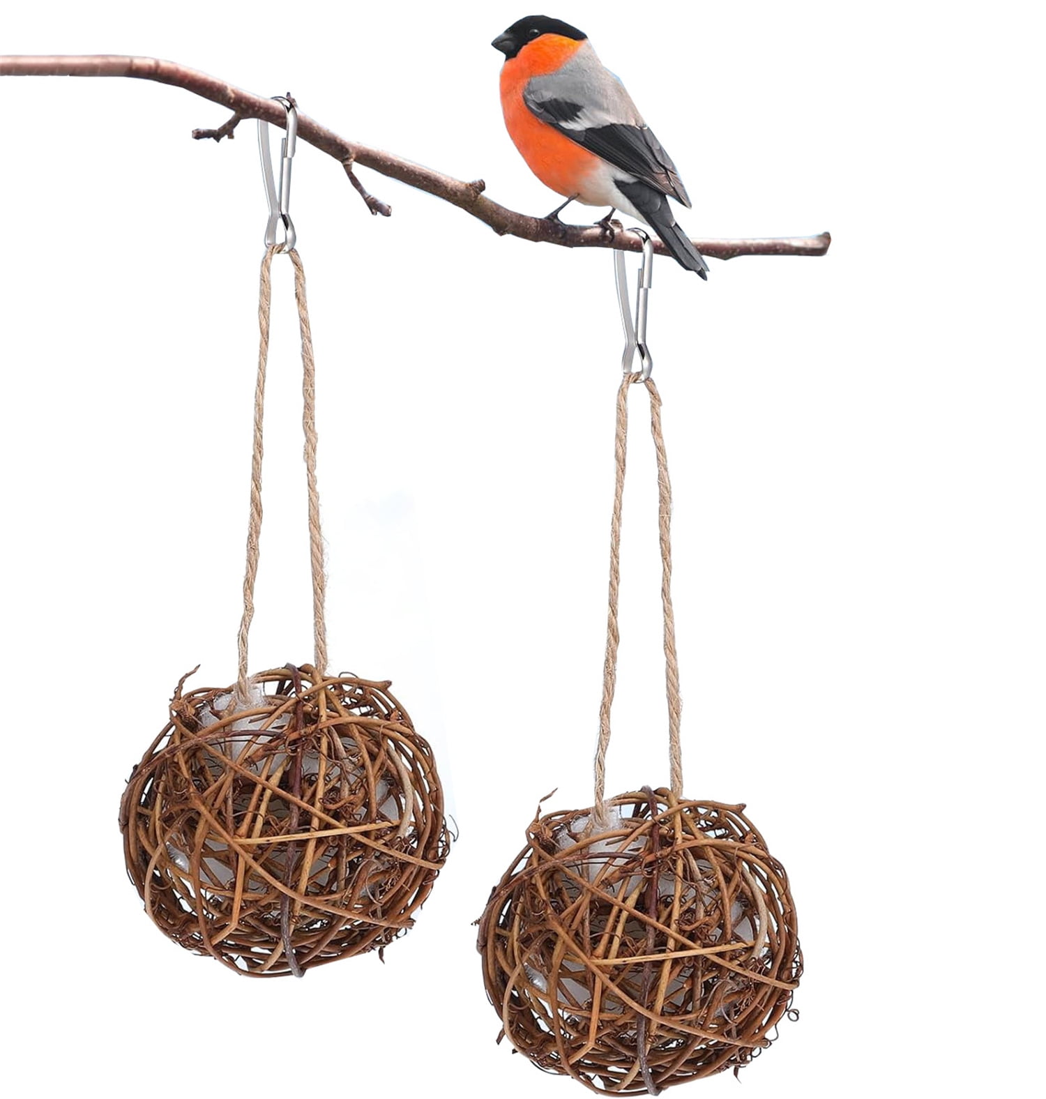 Bird Nesting Material Holder for Wild Birds,2Pcs 3.15inch Handmade ...