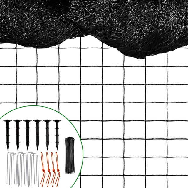 Bird Net - 50' x 50' Garden Netting with 2.4" Square Mesh Protect Fruit ...