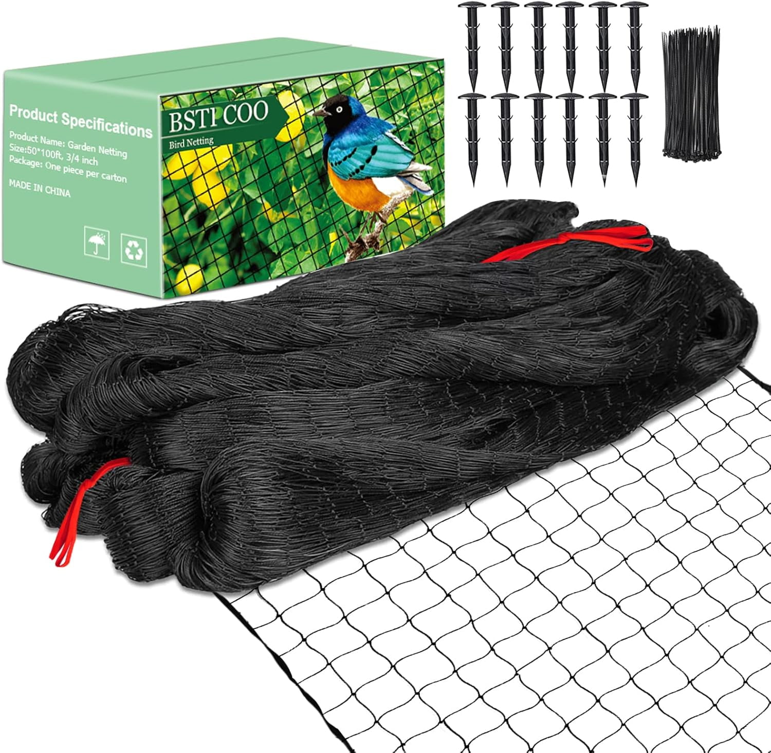 Bird Netting 50'x100' with 3/4" Mesh Hawk Netting for Chicken Run ...