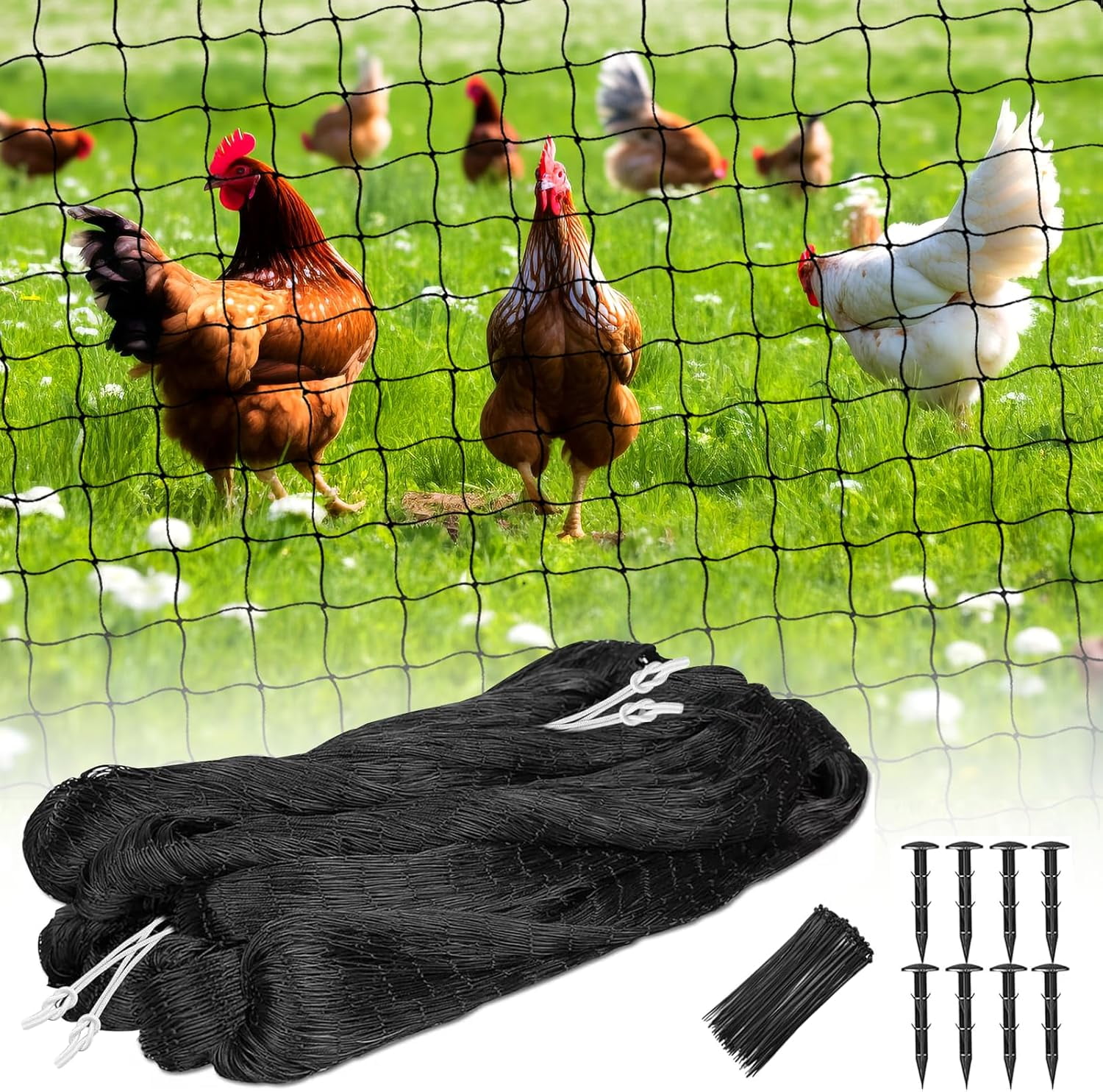Bird Netting 50'x50' with 2.4" Square Mesh Bird Net Garden Netting for ...
