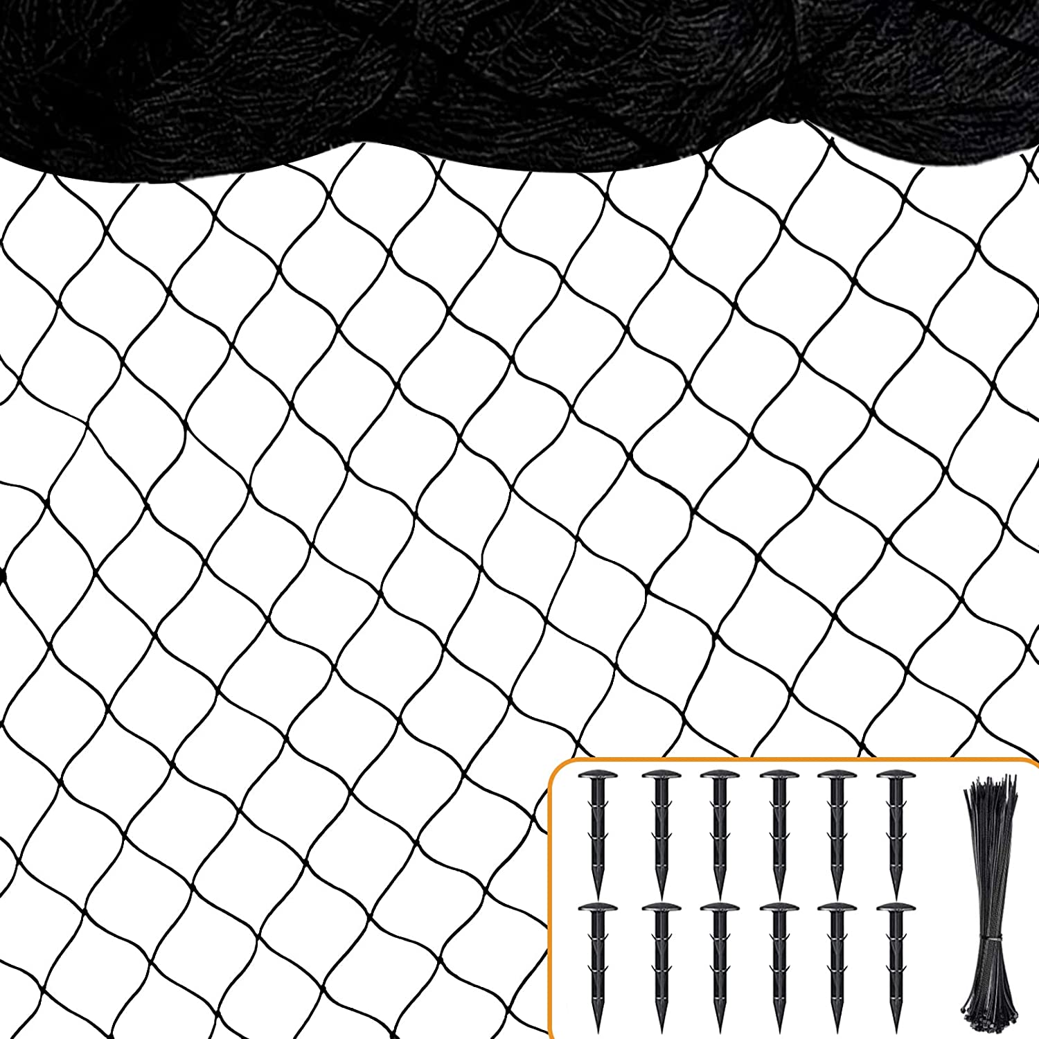Bird Netting - 50ft x 100ft Heavy Duty Nylon Netting with 1 inch Mesh ...