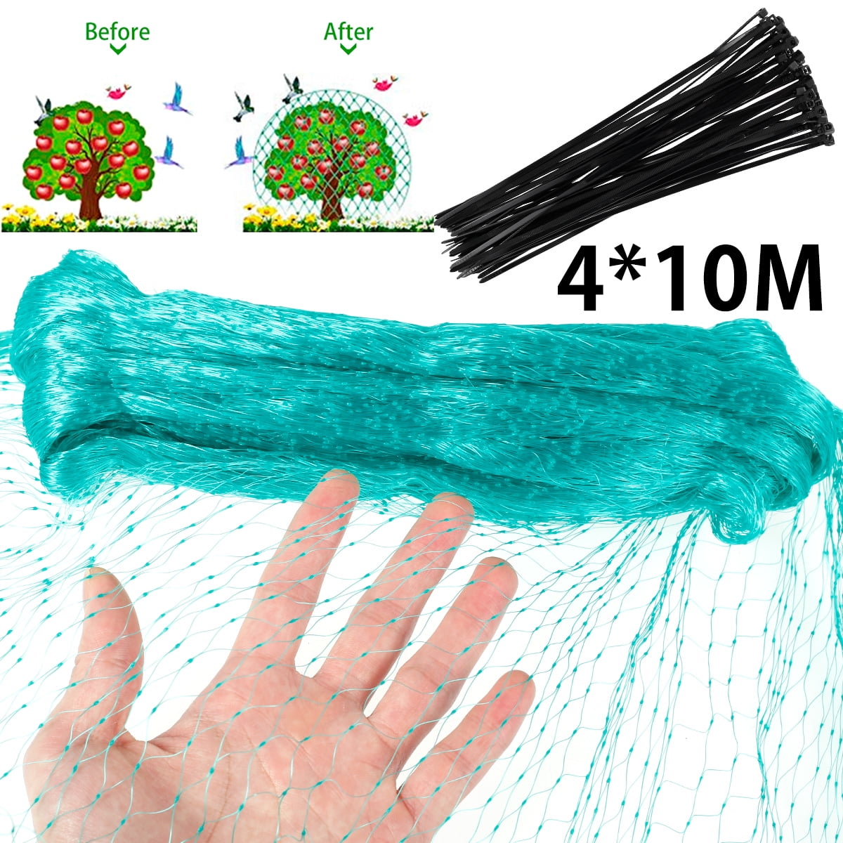 13x33ft Heavy Duty Garden Bird Netting, UV-Resistant, Protects Crops ...