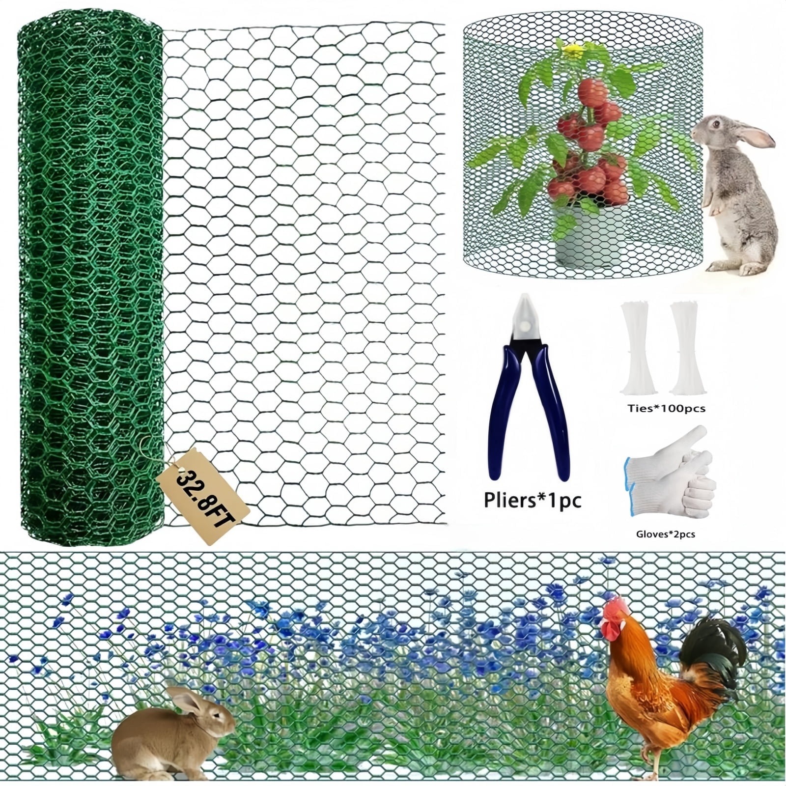 Bird Netting for Garden & Deer Fence - 15.7in x 32.8ft Heavy Duty ...