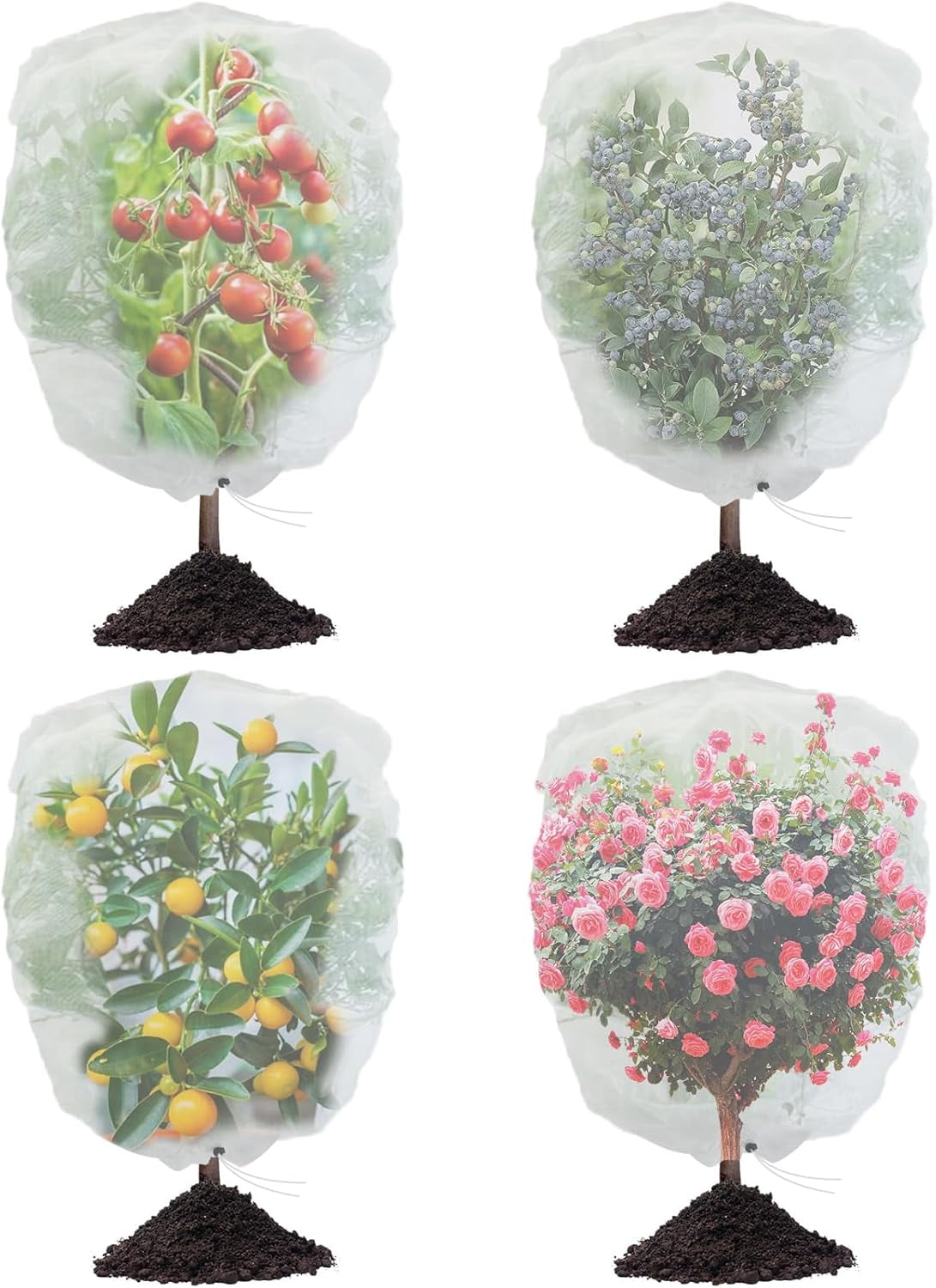 Bird Netting for Garden with Drawstring, Actgan 2.7Ft x 3.3Ft Blueberry ...