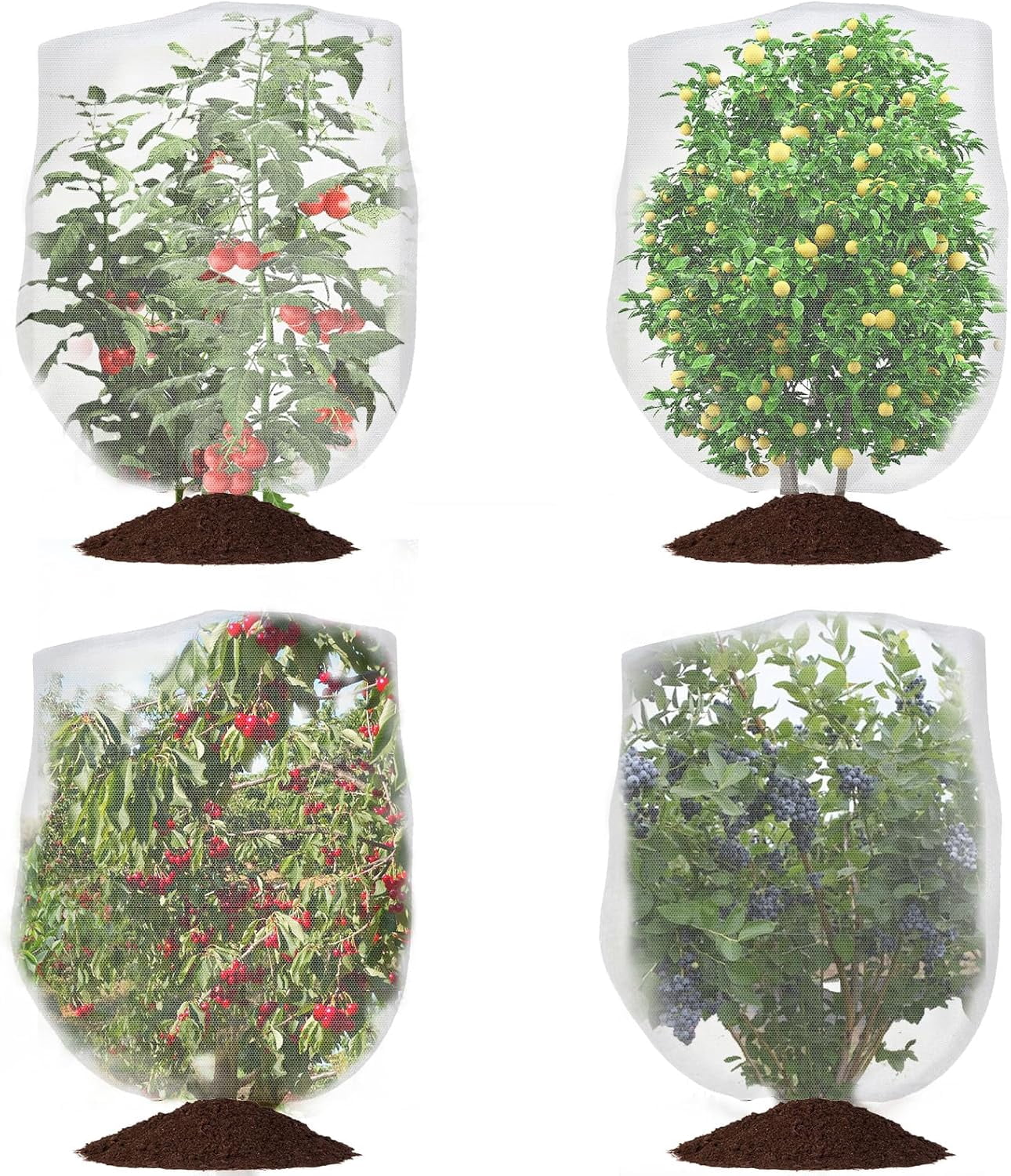 Bird Netting for Garden Protection, 4 Pack Garden Plant Mesh Netting ...