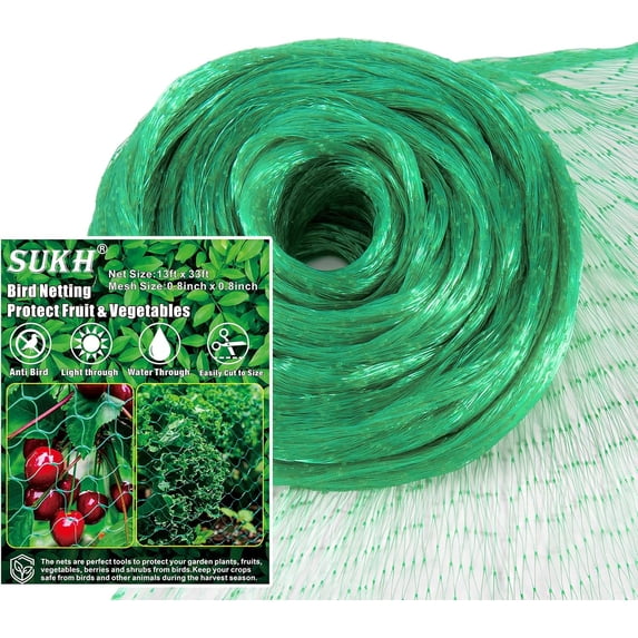 Bird Netting for Garden 13x33ft - Mesh Protection Fence Plant Chicken ...