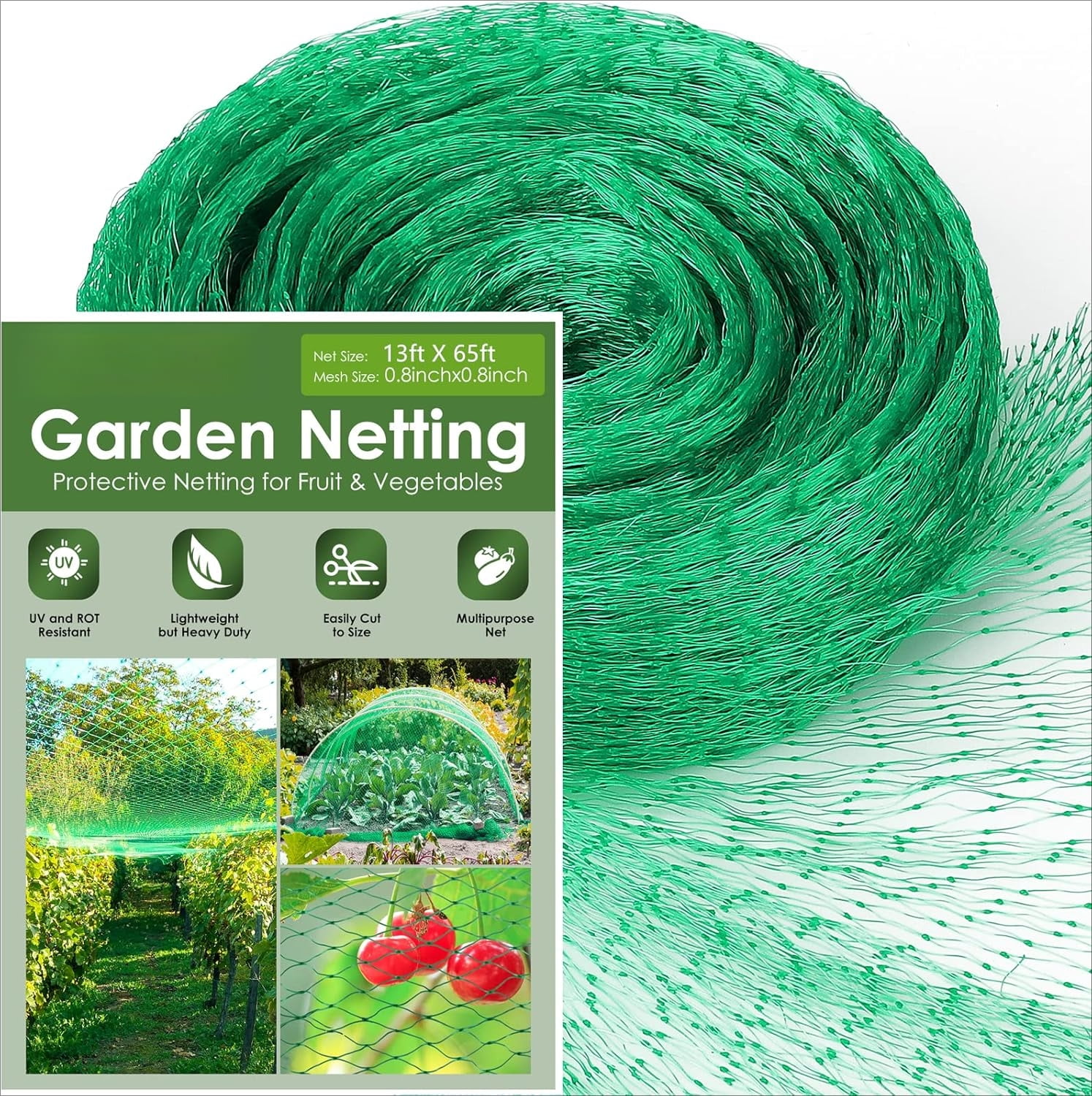 Bird Netting for Garden Protect Vegetable Plants and Fruit Trees13X20Ft,Plastic Trellis Netting ...