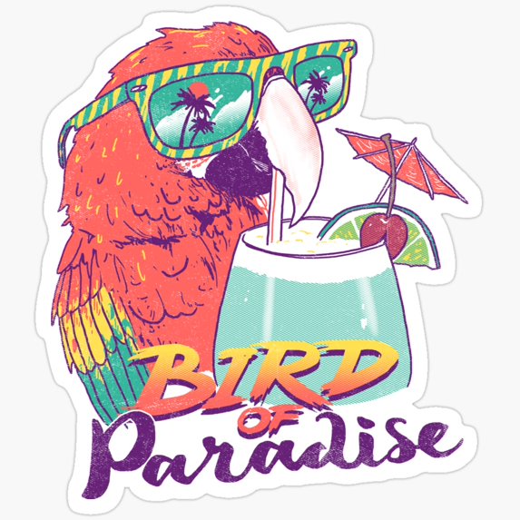 Bird Of Paradise Sticker Phone Decal Water Bottle Stickers Car Decals ...