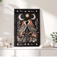 Bird Of Prey Sun Moon Red Tailed Hawk Folk Art Cottagecore Boho Dark ...