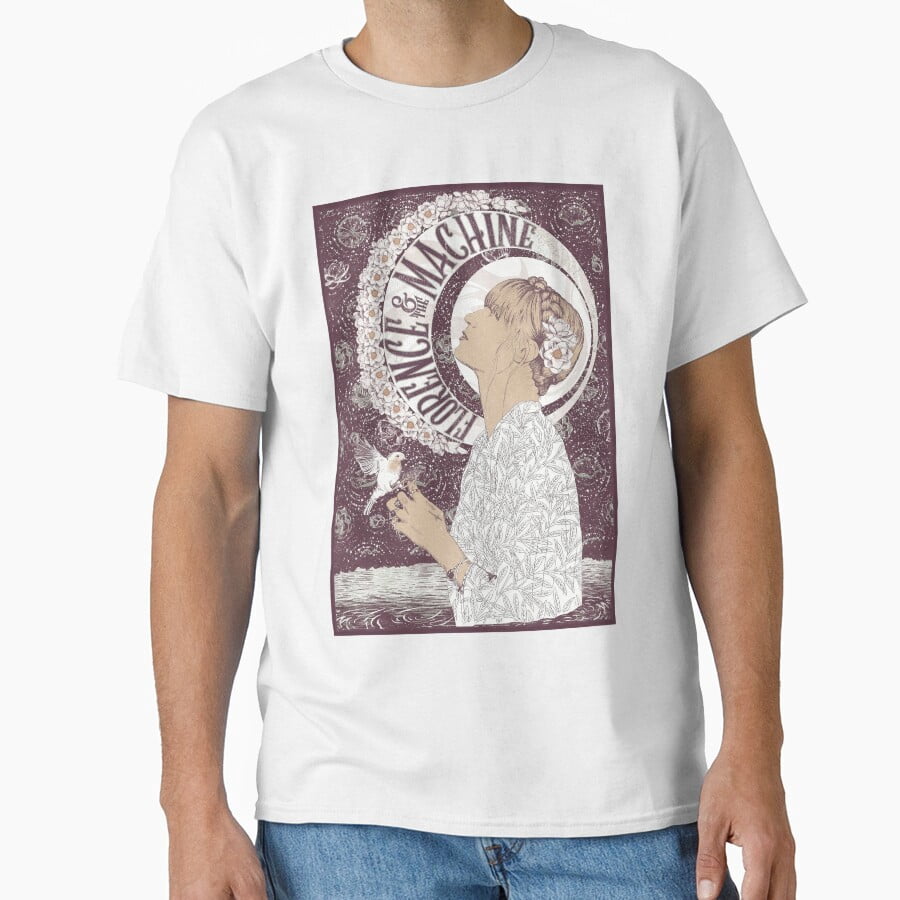 Bird On Hand Minimalist Nature Sketch Line Art T-Shirt - Walmart.com