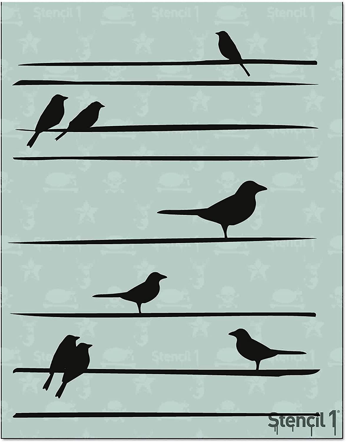 Bird On Straight Lines Stencil Art Craft - 8.5" x 11" - Walmart.com