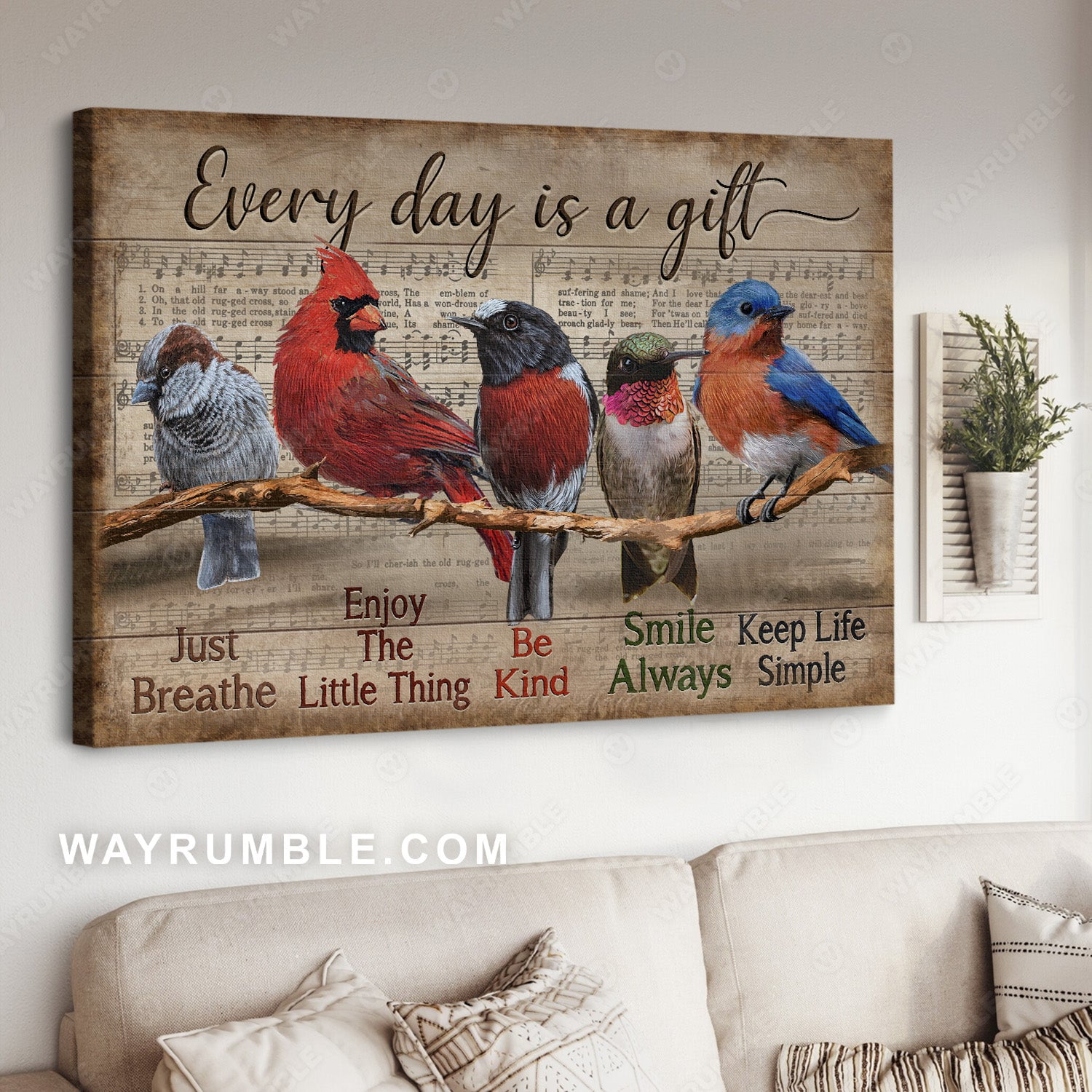 Bird Painting, Red Cardinal, Eastern Bluebird, Every Day Is A Gift ...