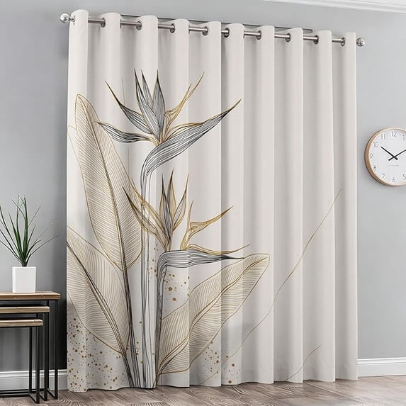 Bird of Paradise Blackout Curtains, Boho Plant Curtains for Living Room ...