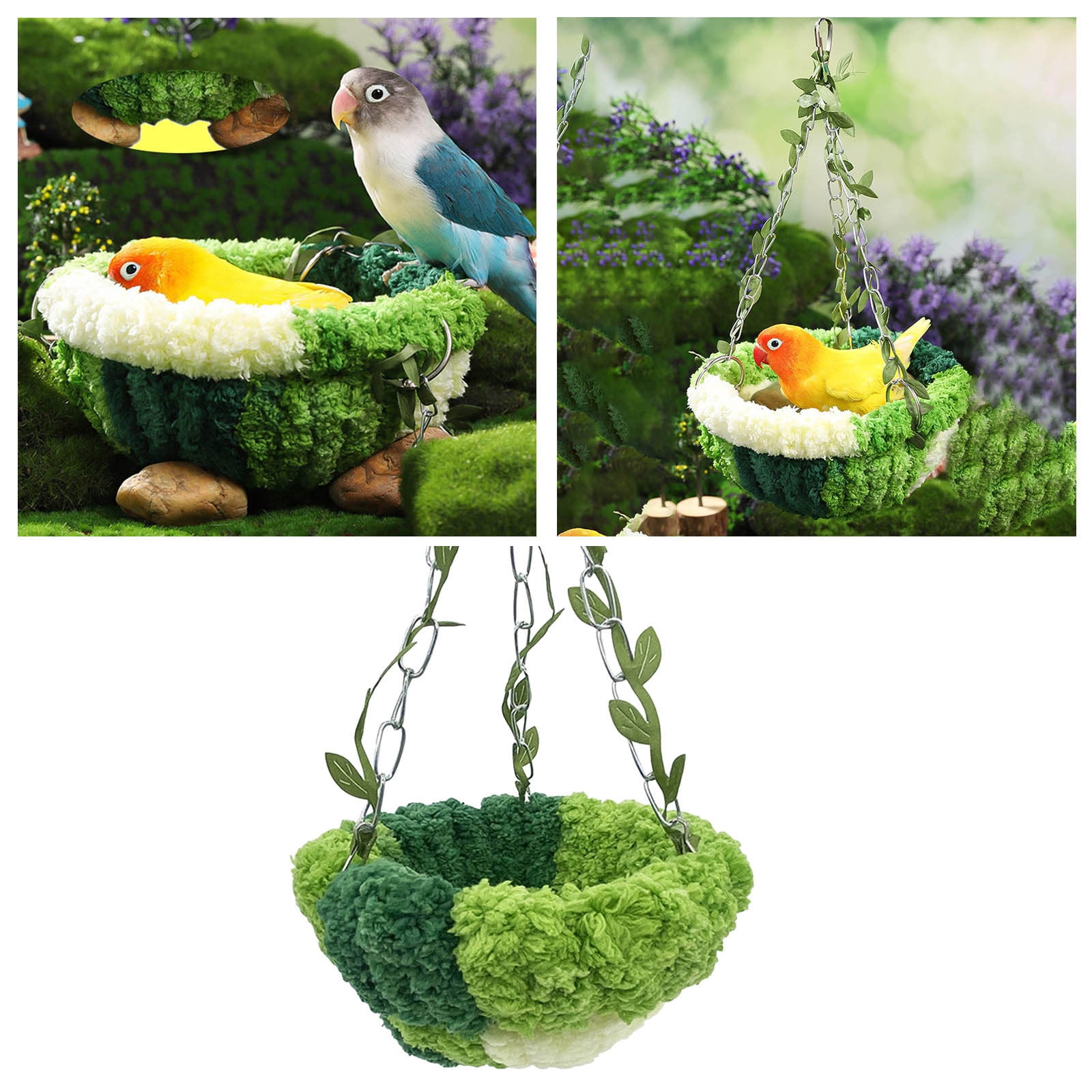 Bird Parrot Bed Comfortable Soft Coral Hanging Sleeping Cage for Birds ...